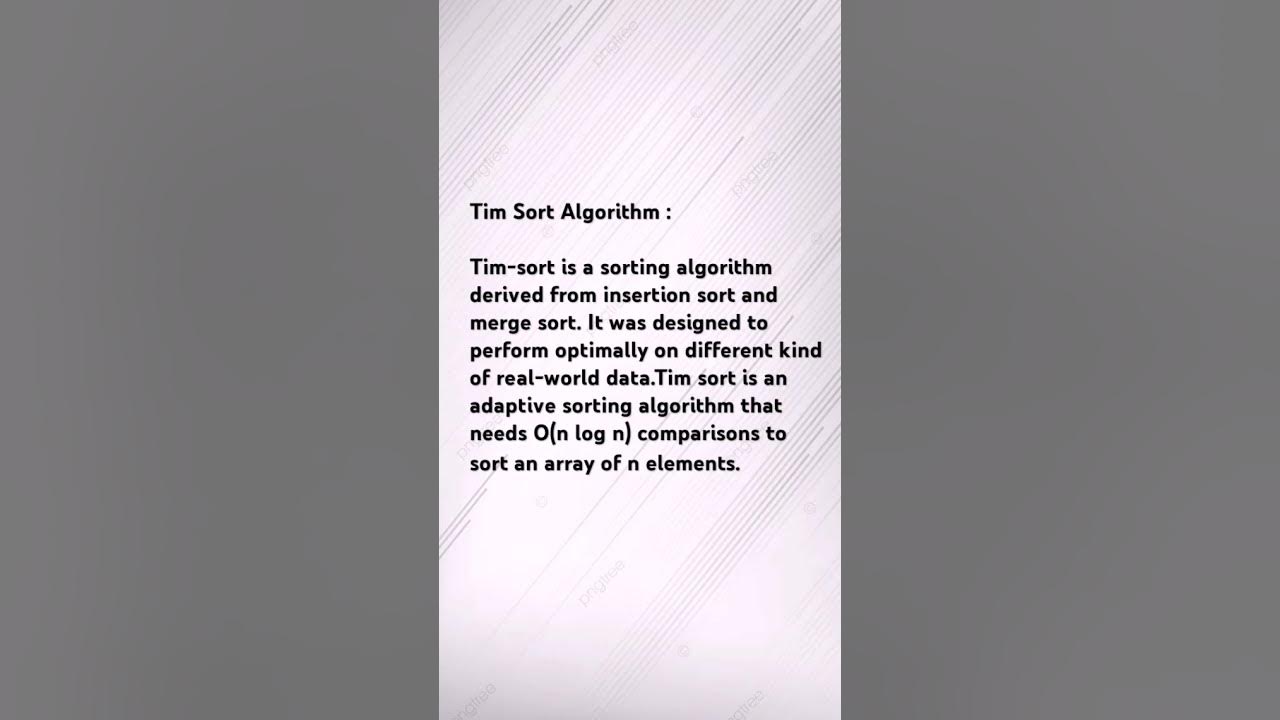 Tim Sort Algorithm In Data Structure Youtubeshorts Viralvideo Datastructures Shorts