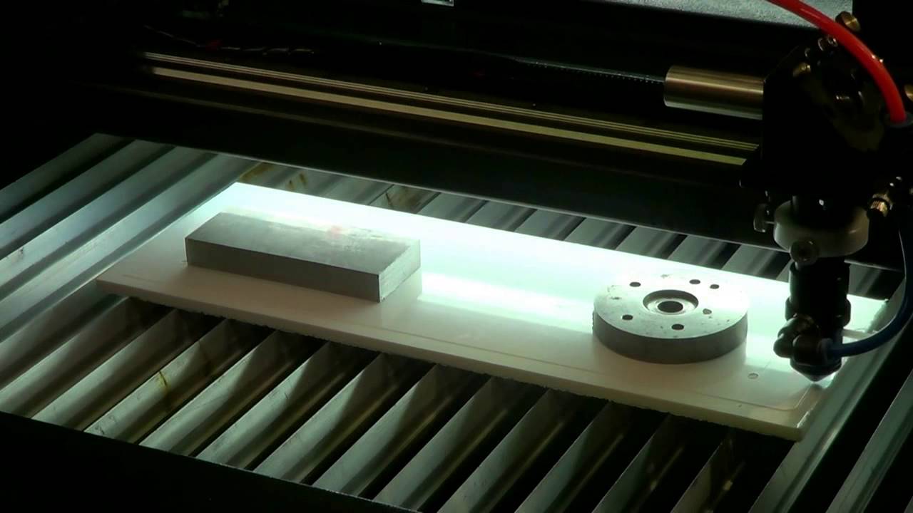 Laser-cutting an acrylic base - YouTube