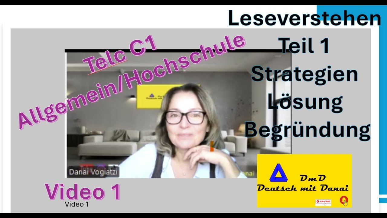 Deutsch Lernen C1 Leseverstehen #deutsch C1 Allgemein/Hochschule ...