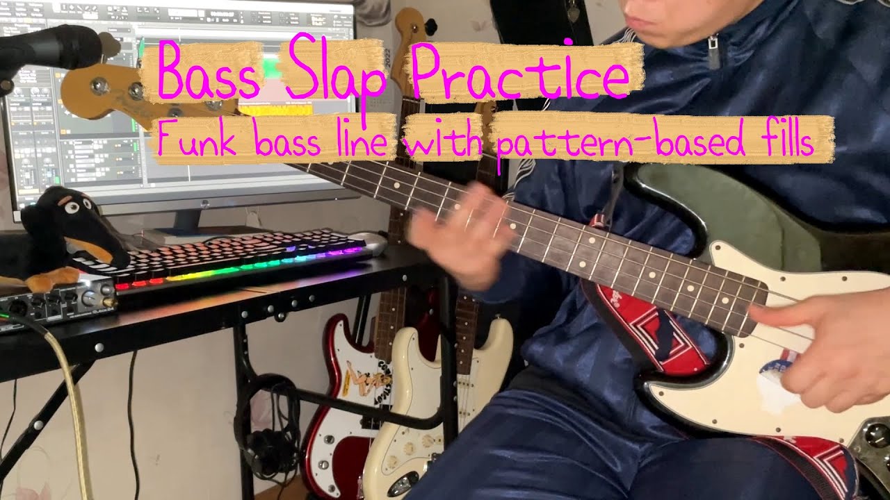 Funk bass line with pattern based fills [베이스 슬랩 연습 bass slap practice ...