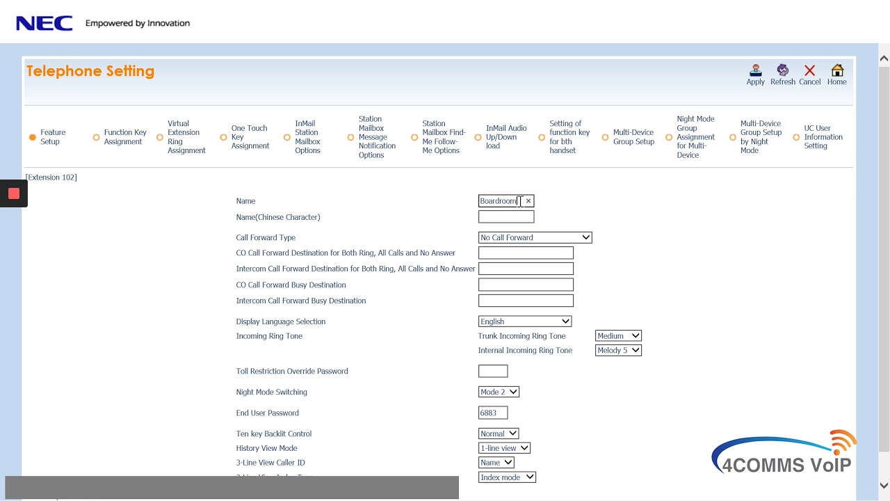 NEC SV9100 How to: Extension and InMail Email Change via WebPro - YouTube