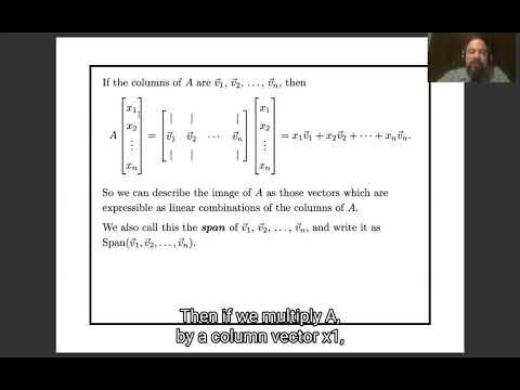 Lecture 3a: Image and kernel - YouTube