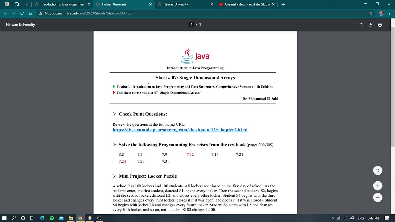PL2 | Sheet 7 - YouTube