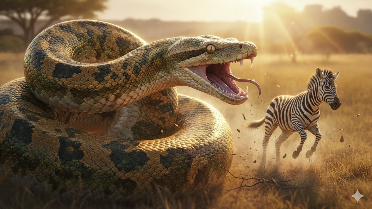 GIANT PYTHON Attacks ZEBRA! 😱 | CAUGHT ON CAMERA During Our Safari 🦓 - YouTube