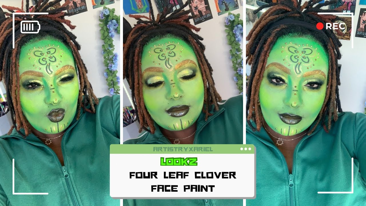 LOOKZ: FOUR LEAF CLOVER FACE PAINT - YouTube