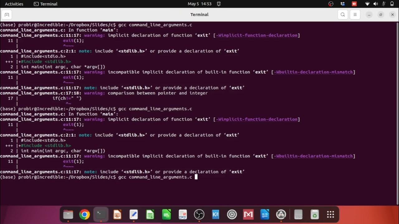 Command line arguments in C in Ubuntu - YouTube