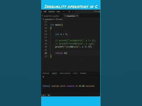 Inequality Operators in #clanguage #codinginc #coding #cprogramming #programming #cdevelopment ...