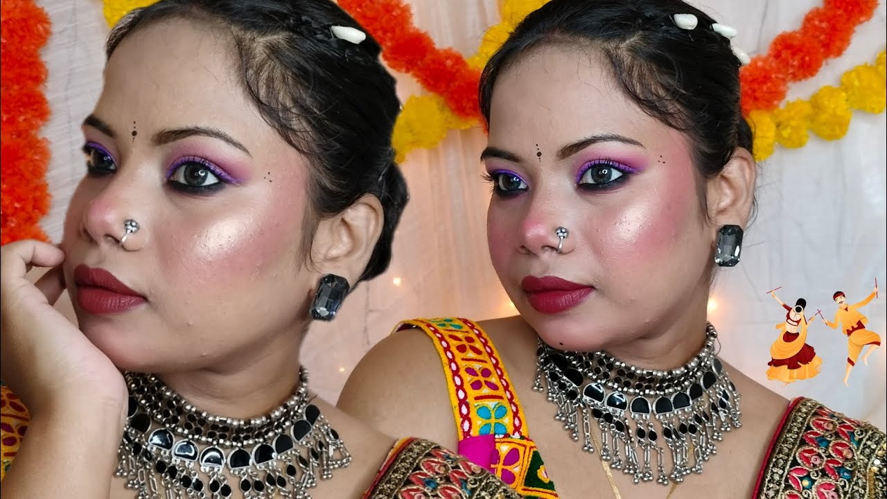 Glam Makeup Tutorial For Navratri 2024 || Easy Festive Makeup ...