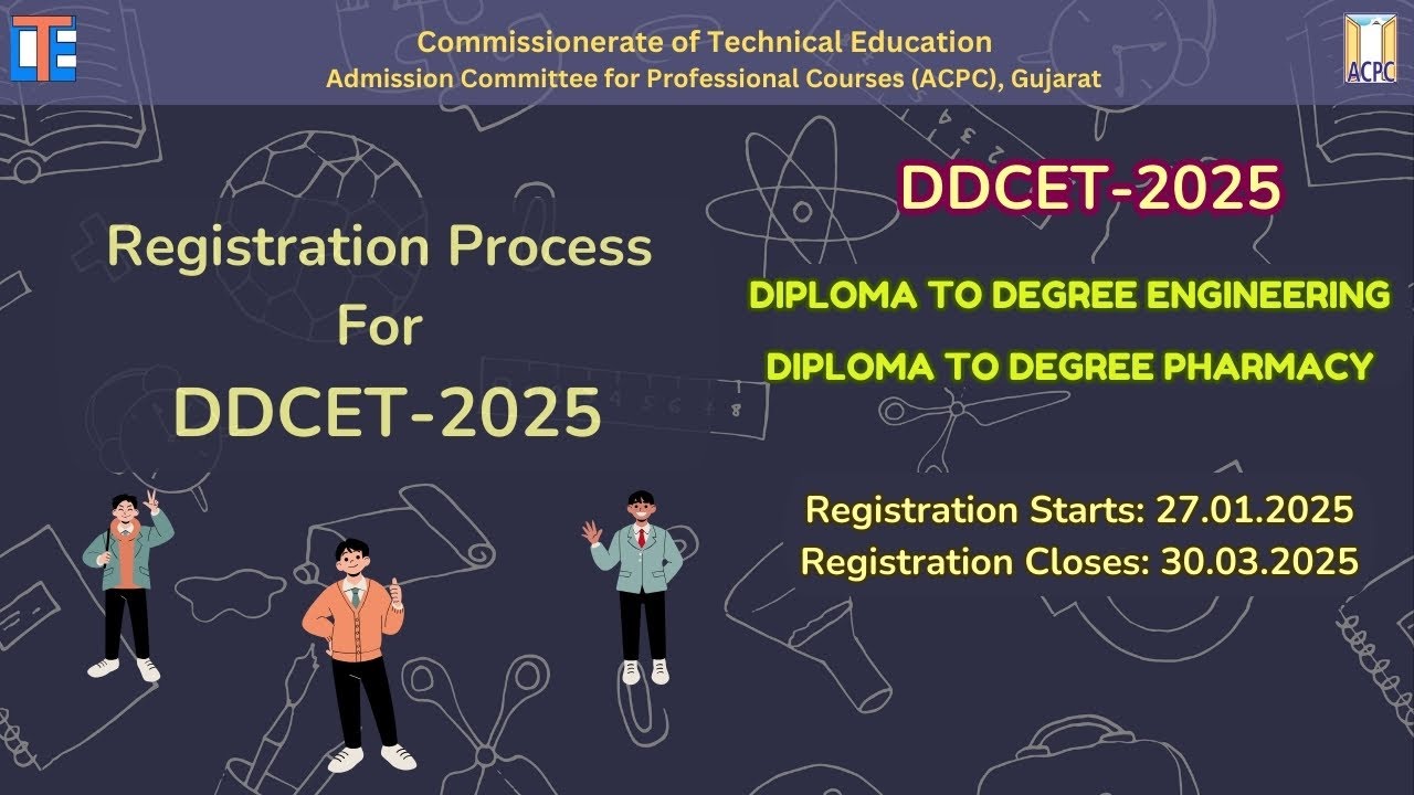 ACPC | DDCET- 2025 Registration Process for D to D Engineering and D to D Pharmacy - YouTube