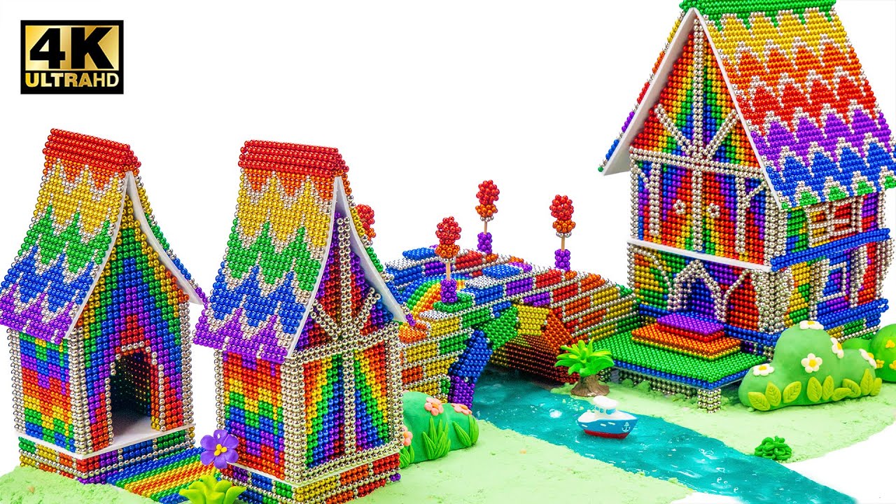 DIY - How To Build Stonebridge Village From Magnetic Balls (Satisfying ...