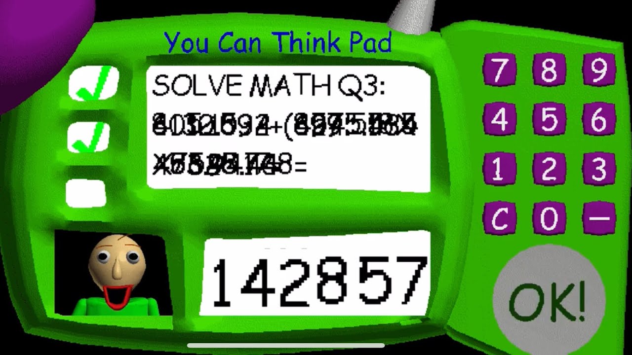 What Happens If You Type 142857 Into The 3rd Question | Baldi's Basics ...