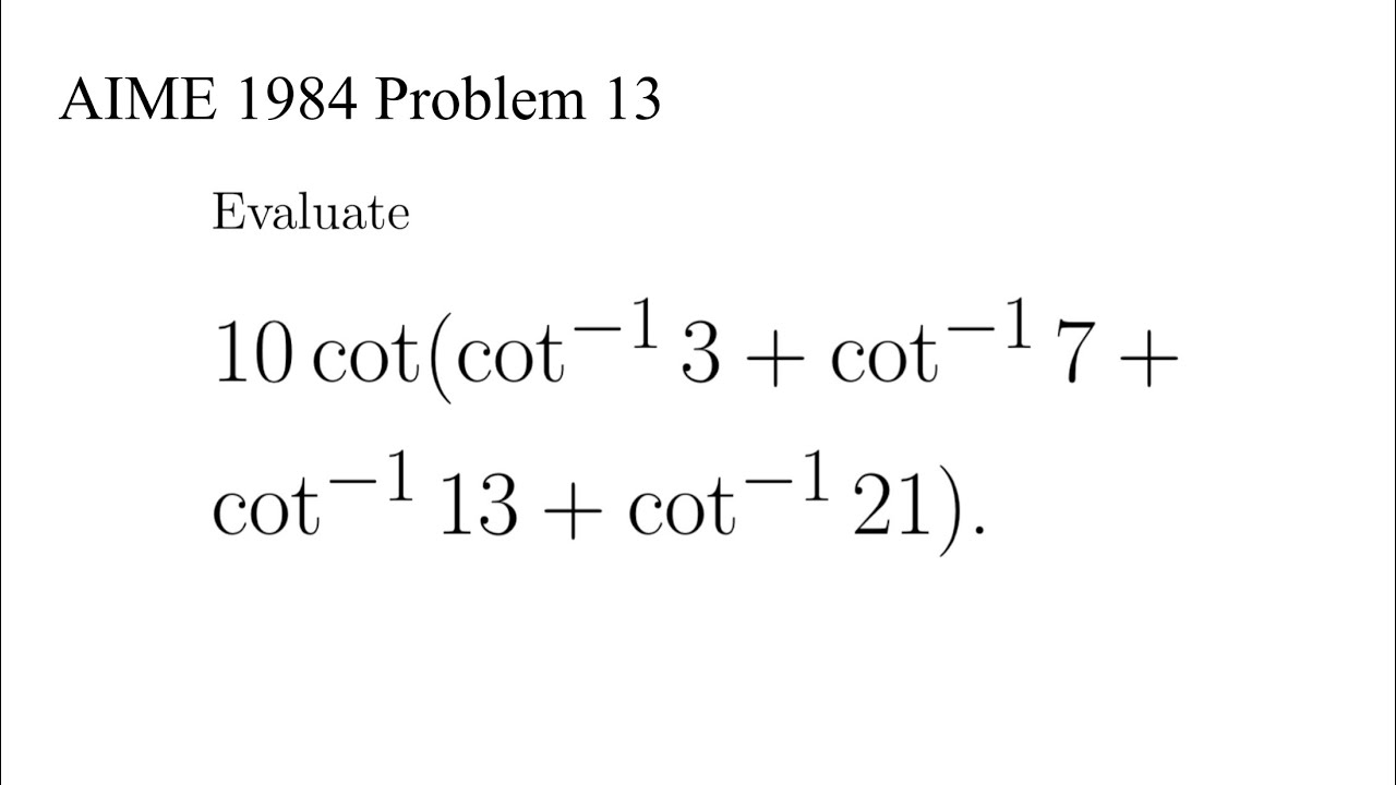 An Olympiad Trigonometry Problem | NO CALCULATORS | AIME 1984 Problem ...