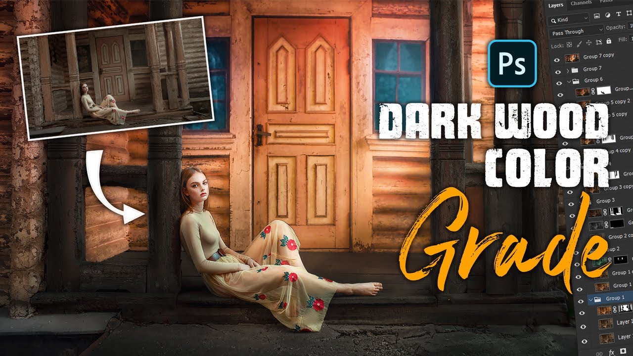 Dark Wood Color Grade | Photoshop CC 2020 | Color manipulation - YouTube