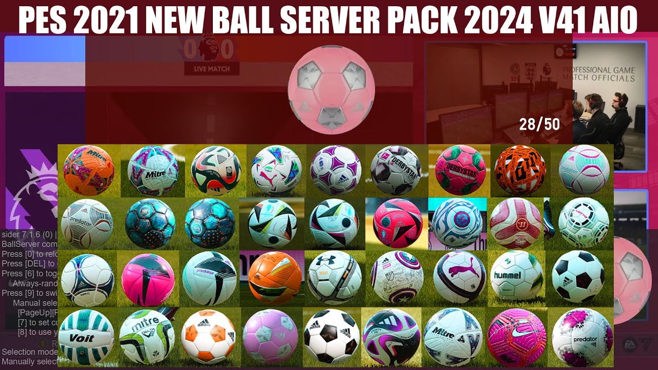 PES 2021 NEW BALL SERVER PACK 2023/2024 V41 AIO - YouTube