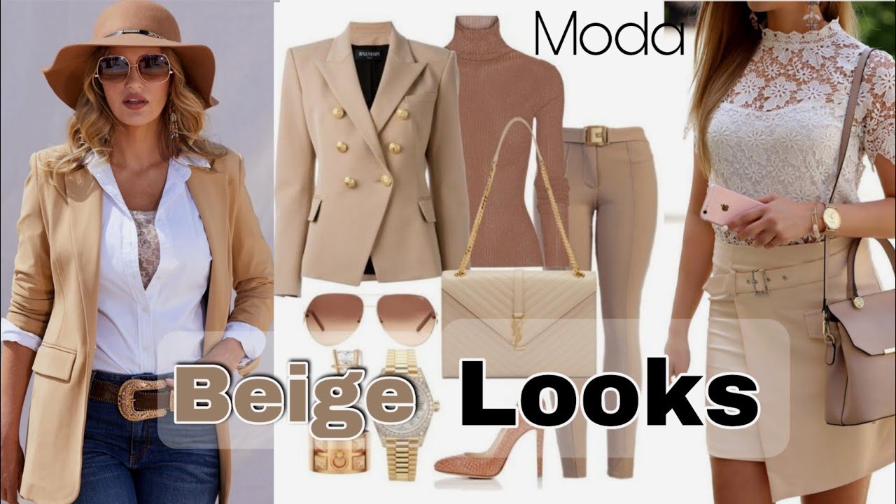 BEIGE OUTFITS IDEAS COMBINACIONES DE MODA EN COLOR BEIGE COMO VESTIR ...