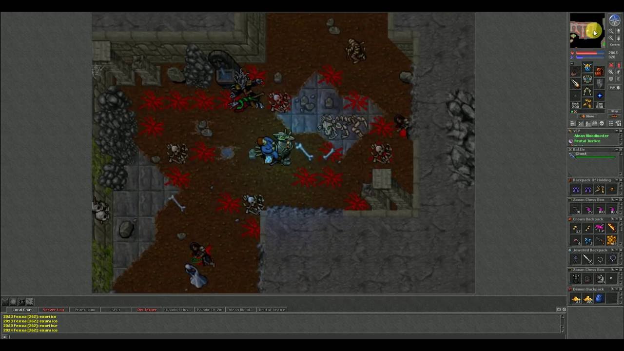 Tibia - Killing Necropharus and Undead Cavebear in Lich Hell - YouTube