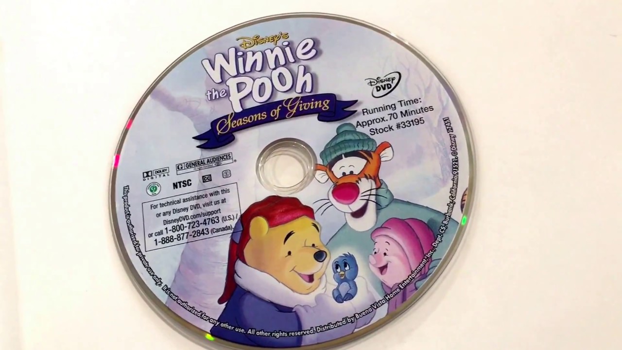 Winnie the Pooh * Walt Disney * Seasons of Giving * Animated Cartoon ...