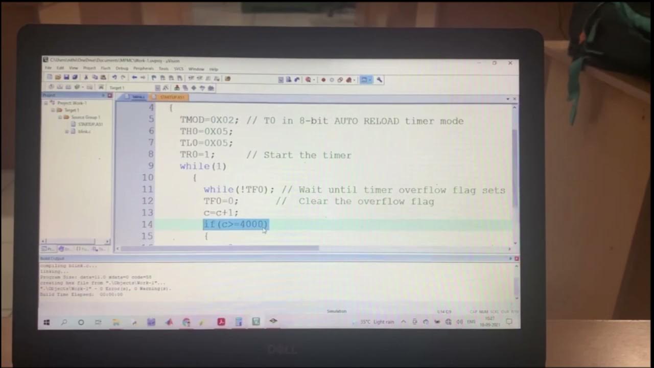 Experimenting 8 bit Auto Reload mode for producing 1 sec delay in hardware Kit - YouTube