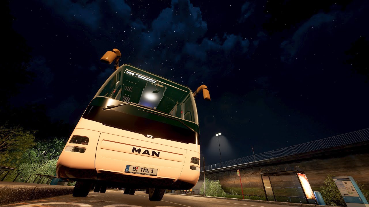 Night-time bus ride in Western Germany - 5 stops - YouTube