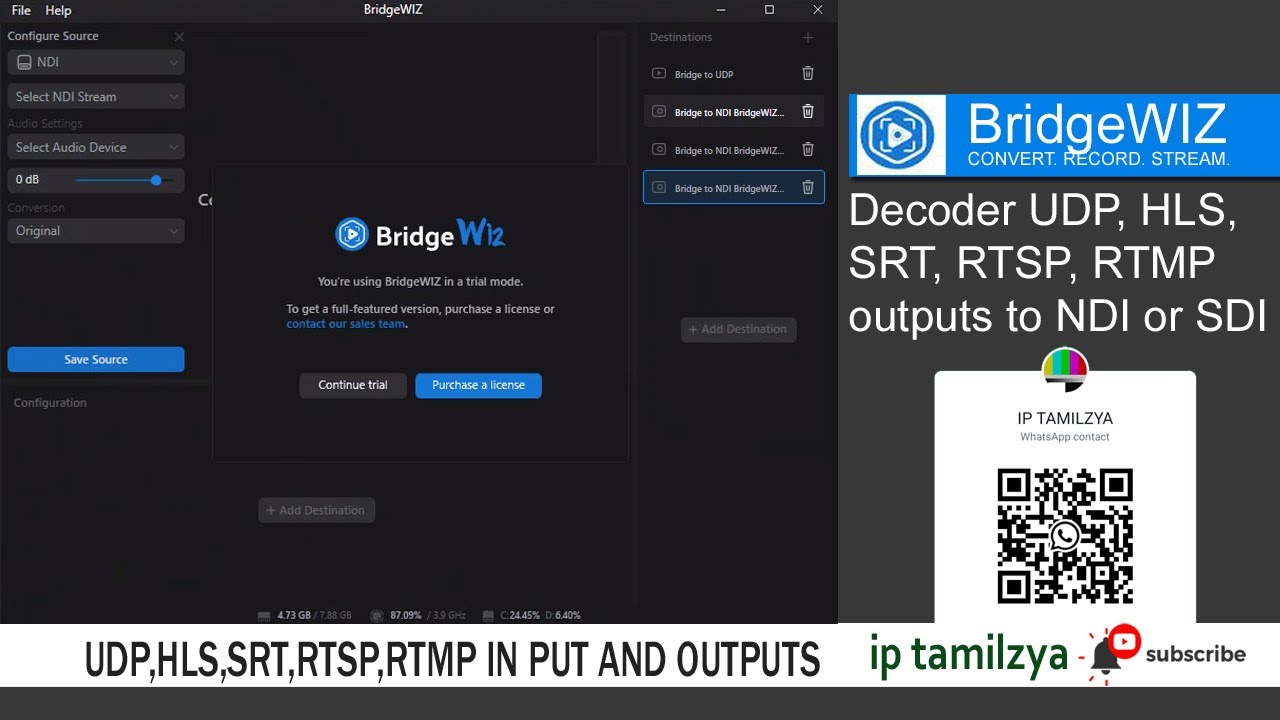 How to BridgeWIZ Free Download | Decoder UDP, HLS, SRT, RTSP, RTMP ...