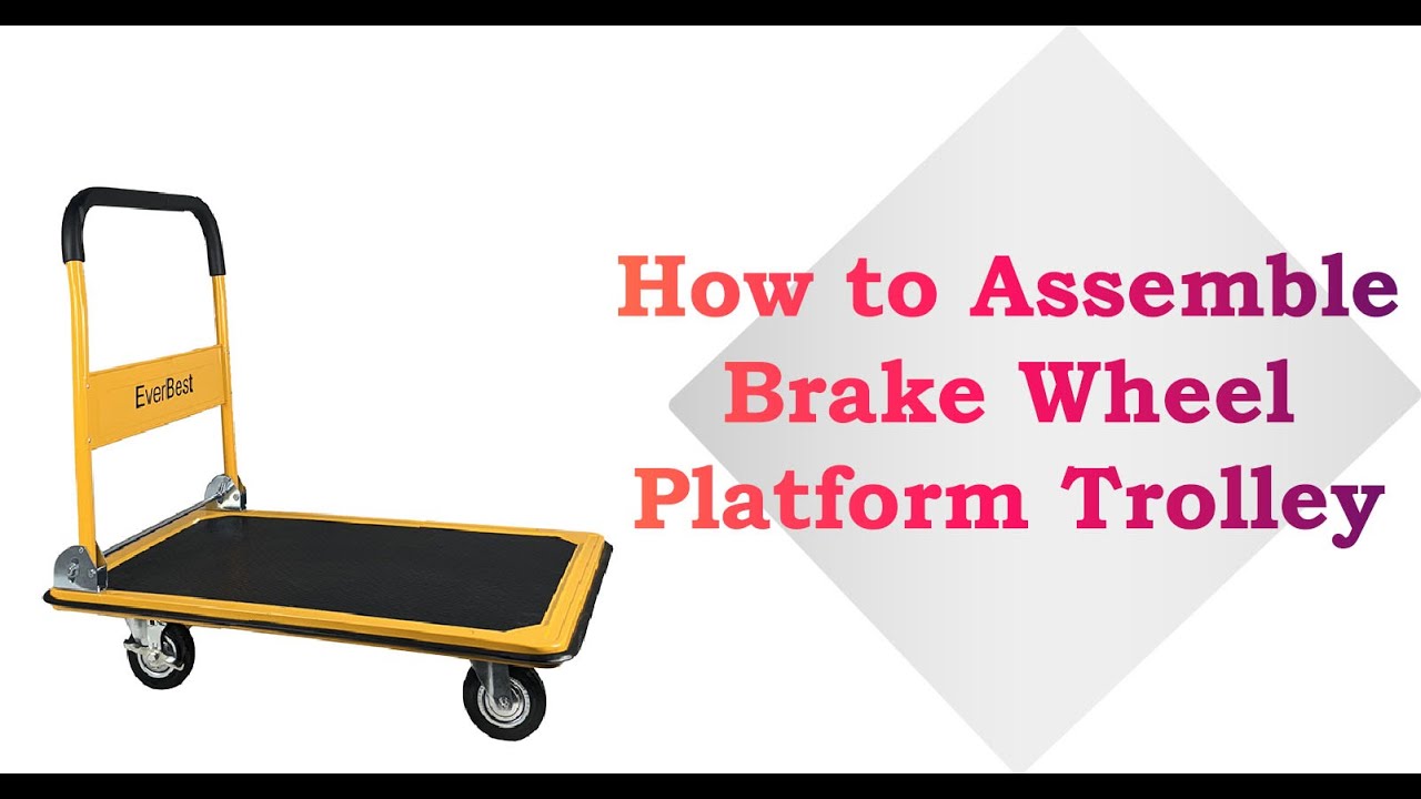 How to assemble Yellow Platform Trolley with Brake wheels - YouTube