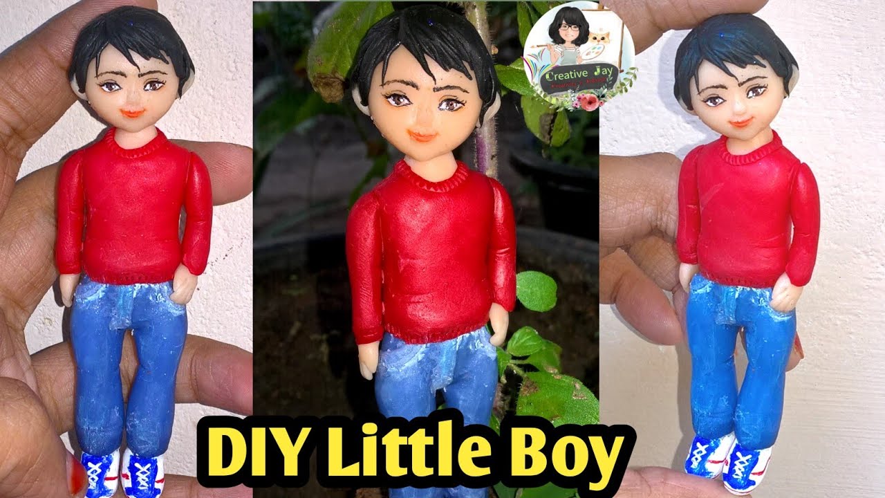 How to make a little boy with cold porcelain clay| Creative Jay | DIY ...