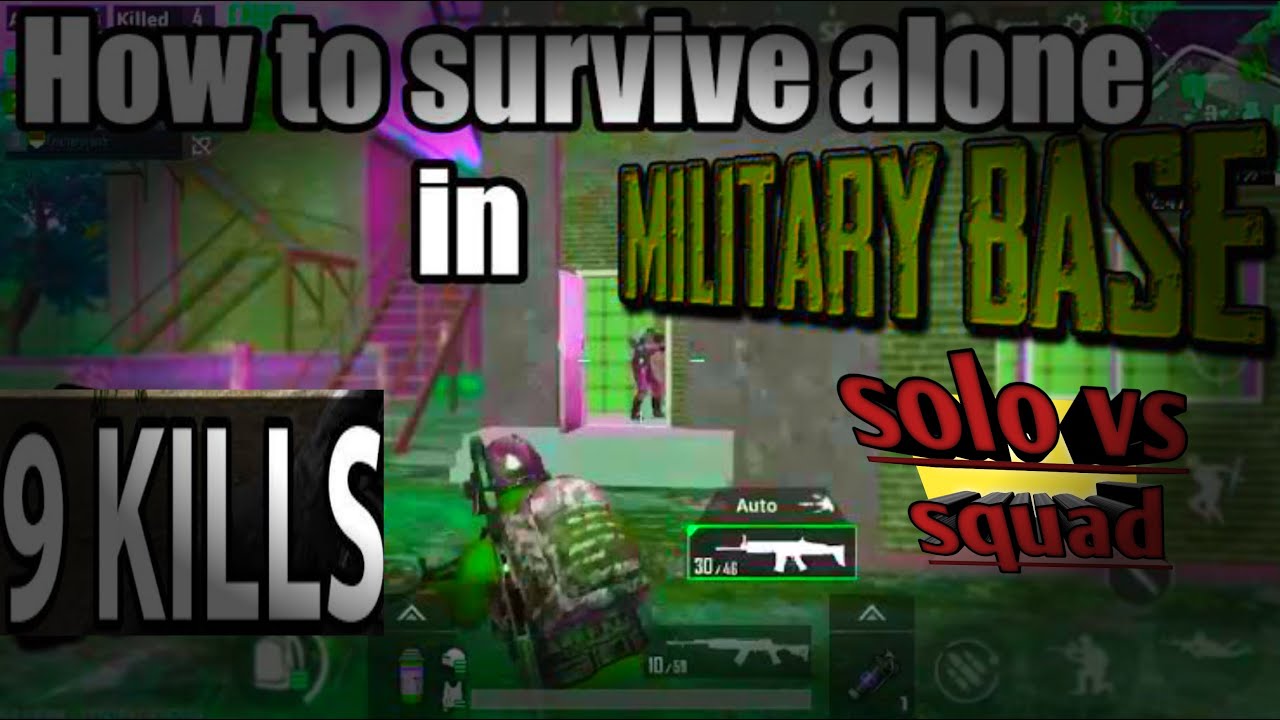 Solo vs squad gameplay in a military base - YouTube