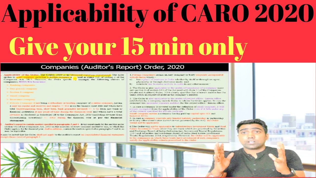 Applicability of CARO 2020??/applicability of companies order - YouTube