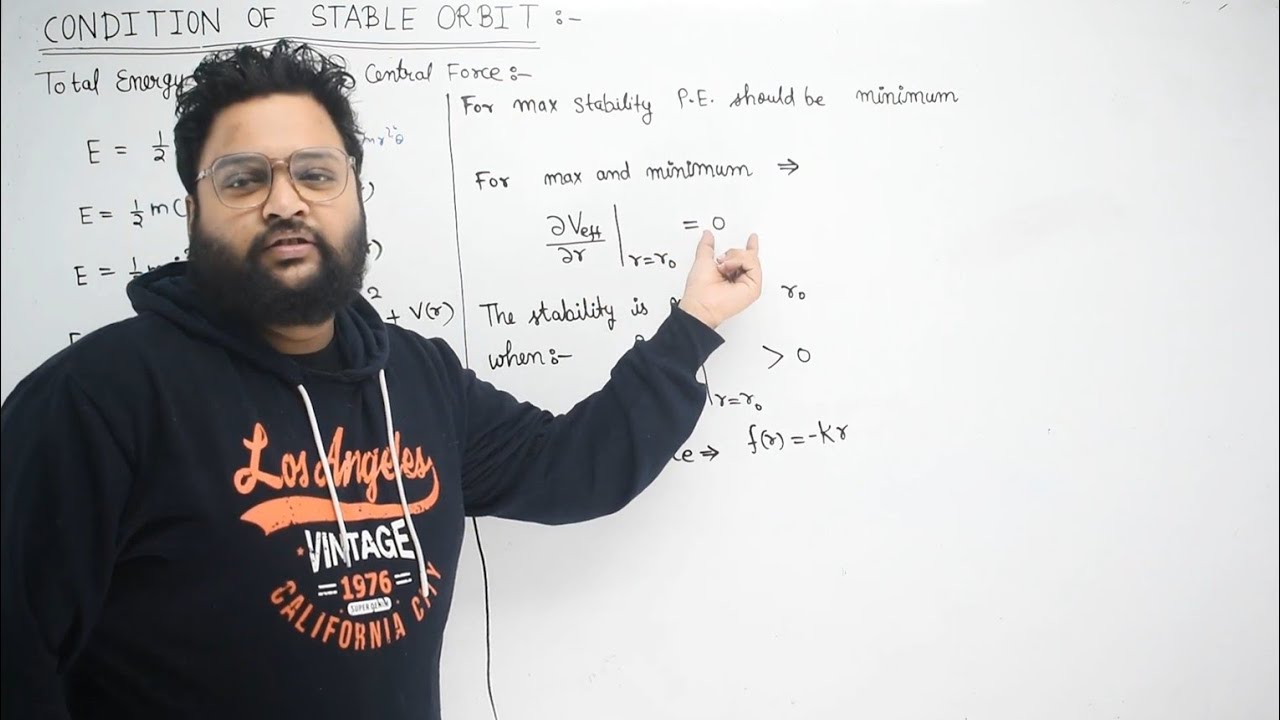 condition of stable orbit || Stability | effective potential of central ...
