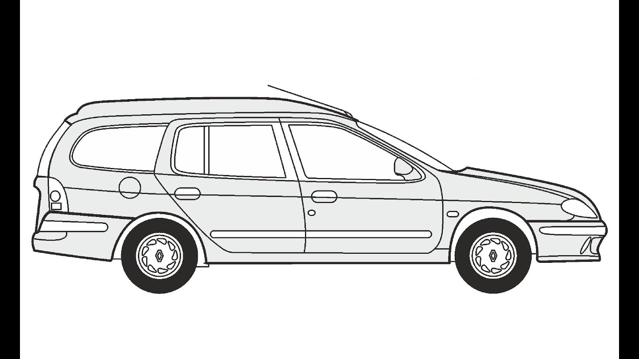 How to Draw a Renault Megane Van / Как нарисовать Renault Megane Van ...