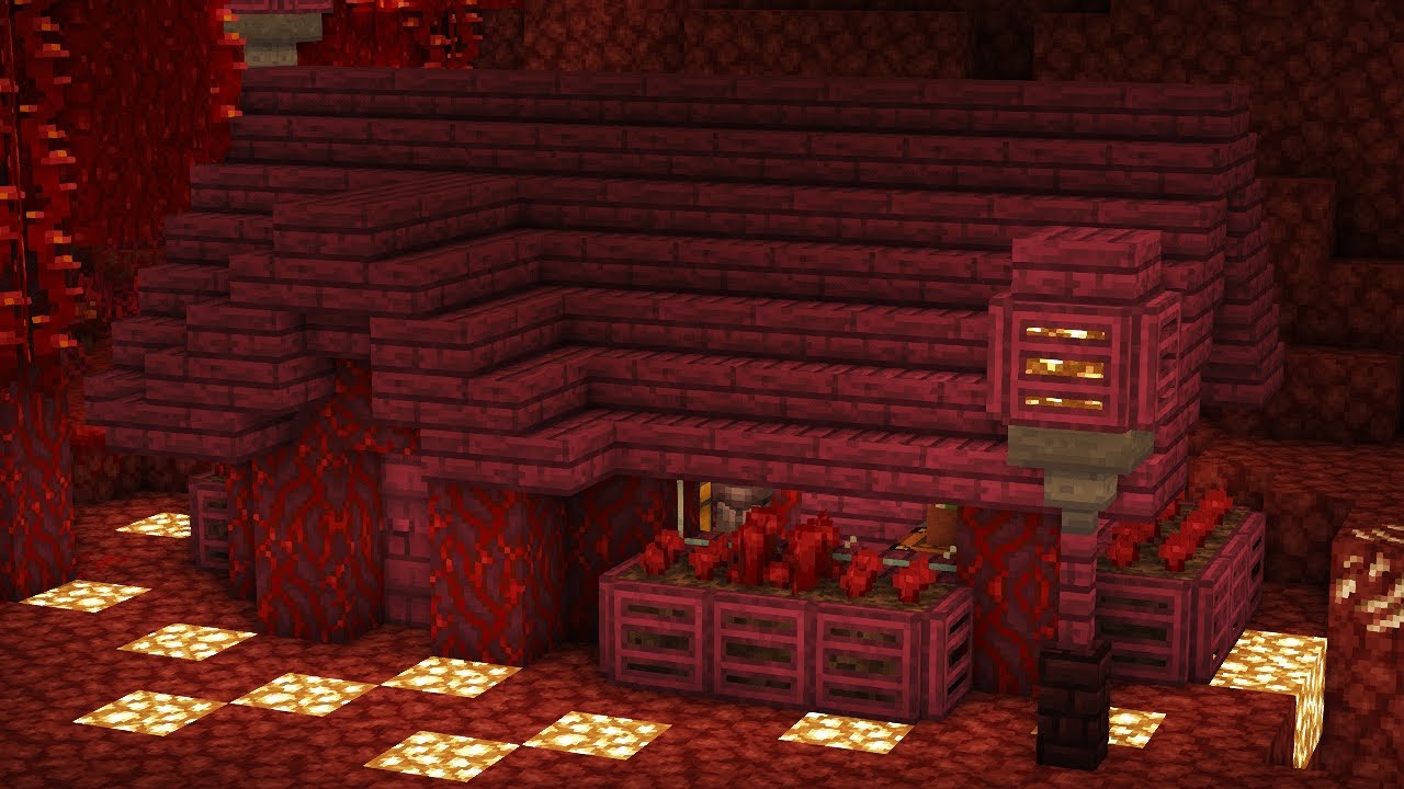 Minecraft: How to Build a Small Nether Crimson House - YouTube