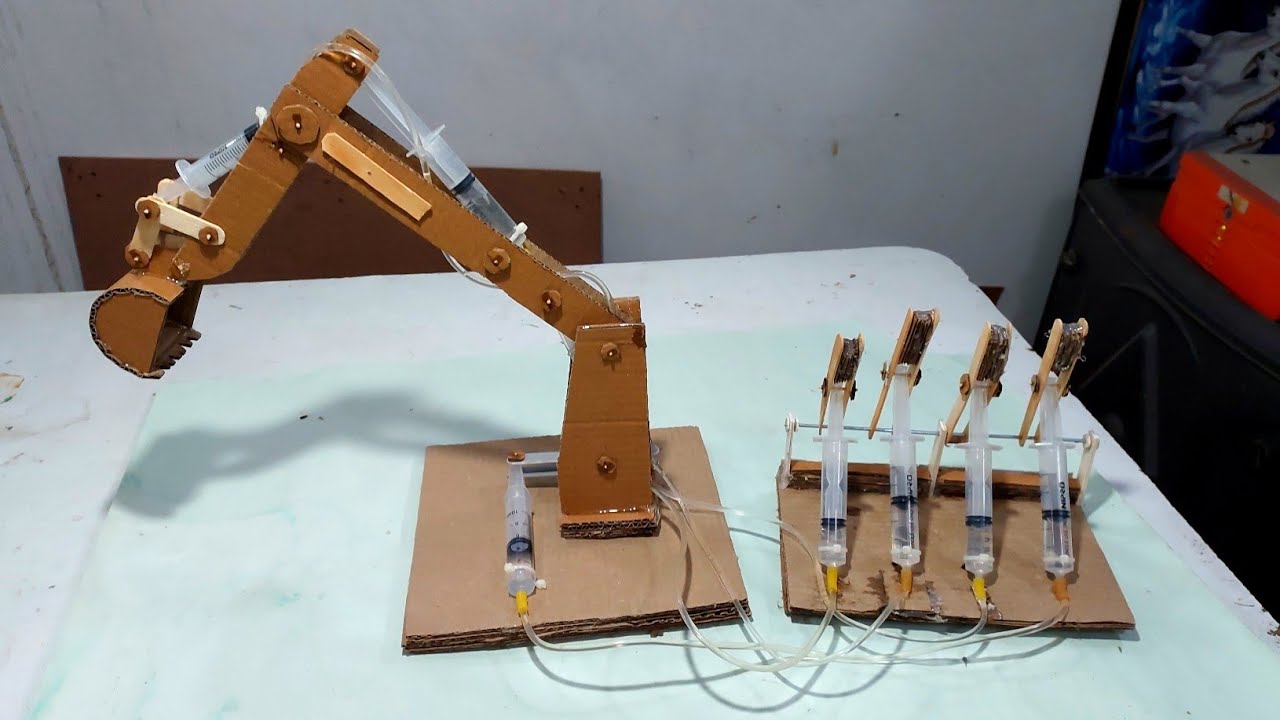 Homemade JCB | Art and craft | Hydraulic jcb | Bulldozer | JCB kaise ...