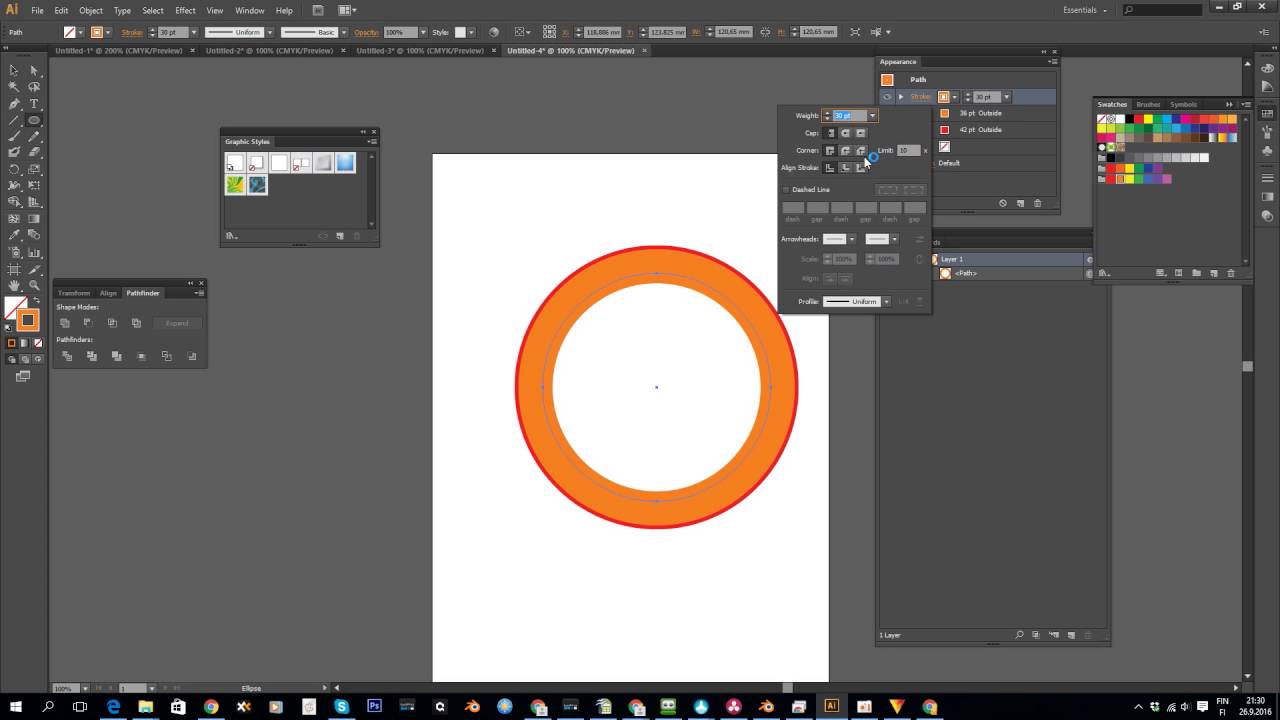 Illustrator Creating a Rainbow with a Single Path - YouTube