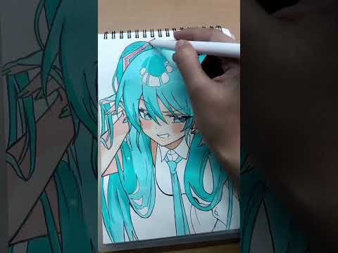 Hatsune miku full colouring process || Vocaloid Hatsune miku