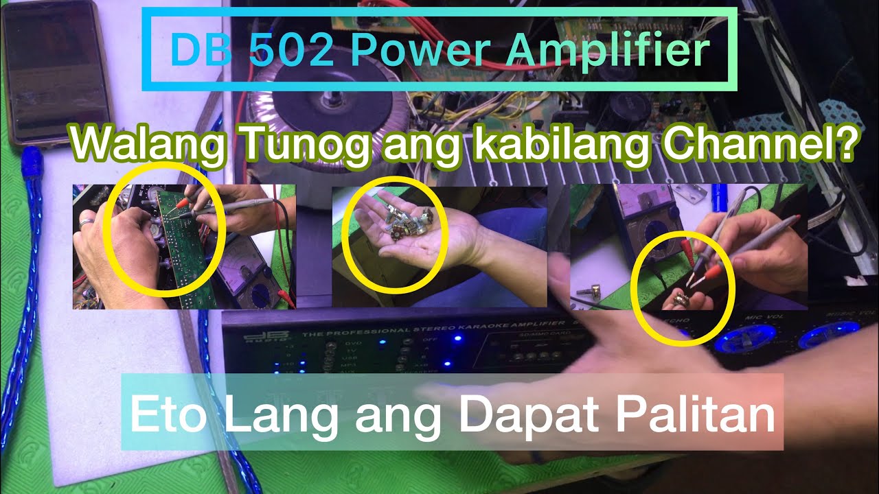 How to Fixed DB 502 Power Amplifier No sound Right Channel - YouTube