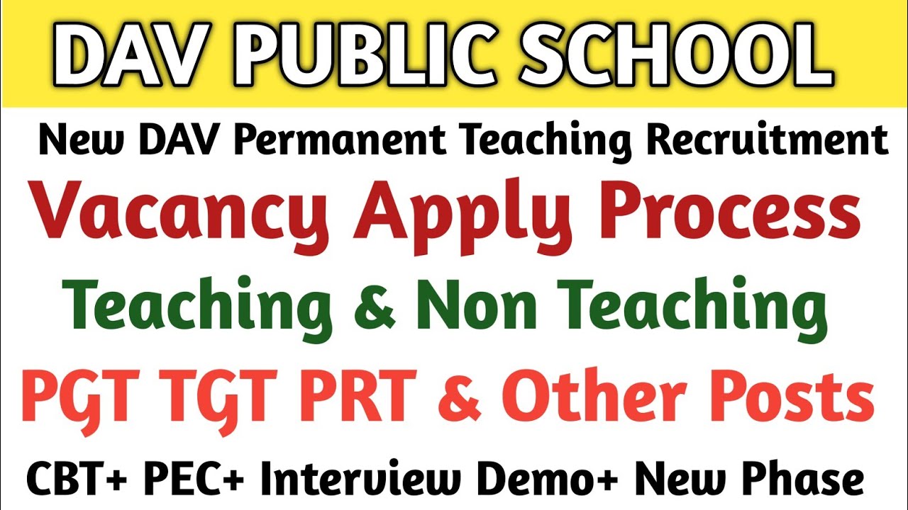 DAV VACANCY 2024 JH Zones * DAV Permanent Vacancy With CBT * DAV ...