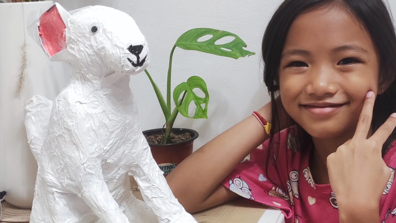 Rabbit Coin Bank Paper Mache - YouTube