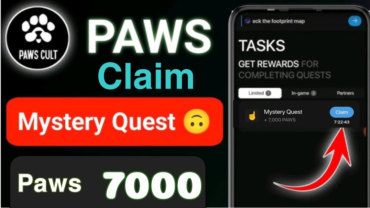 Title:"Claim 7000 PAWS | PAWS Mystery Quest Reward Guide!" - YouTube