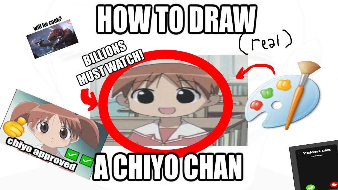 how to draw a chiyo-chan (real) (must watch) (tutorial) - YouTube