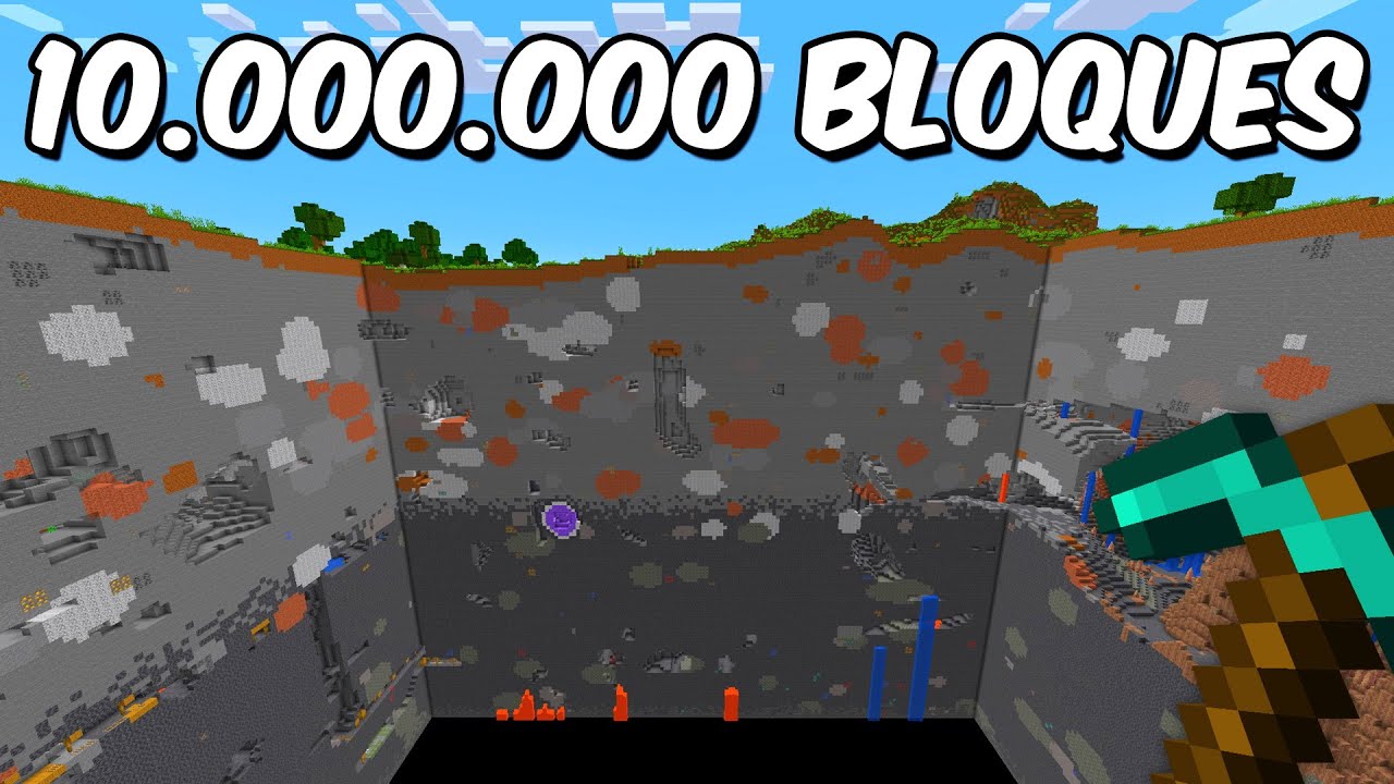Minando 10.000.000 Bloques en Minecraft - YouTube