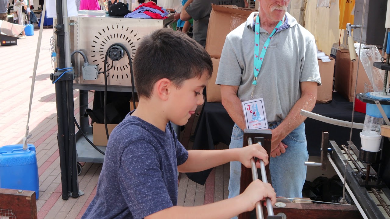 Be the Hamster! Human powered snow cones. - YouTube