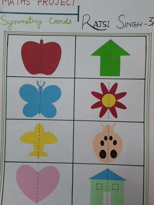 Best Maths Project...Mathematics symmetry card...symmetry class 3 and 4 ...