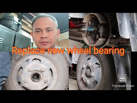 replace new wheel bearing mitsubishi canter - YouTube