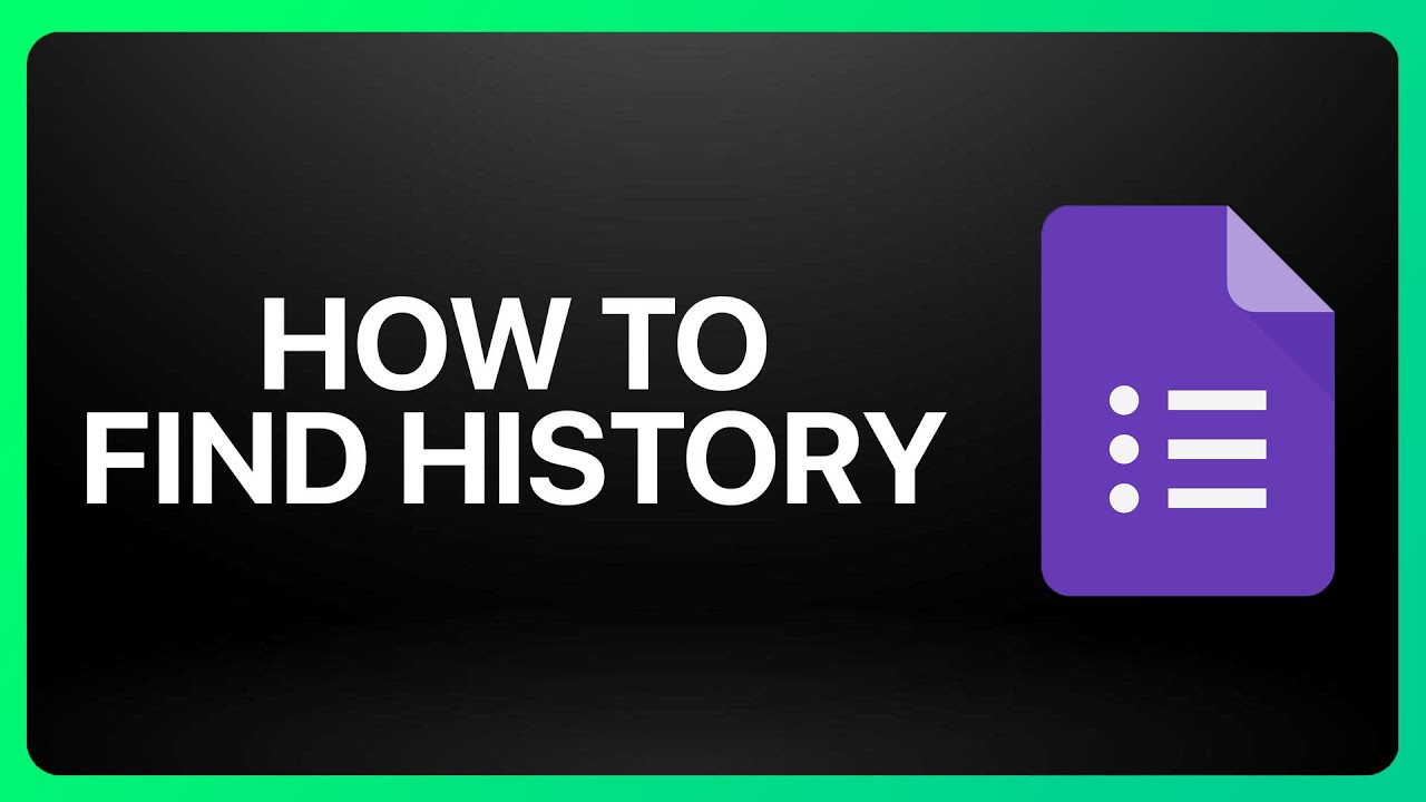 How To Find Google Form History Tutorial - YouTube