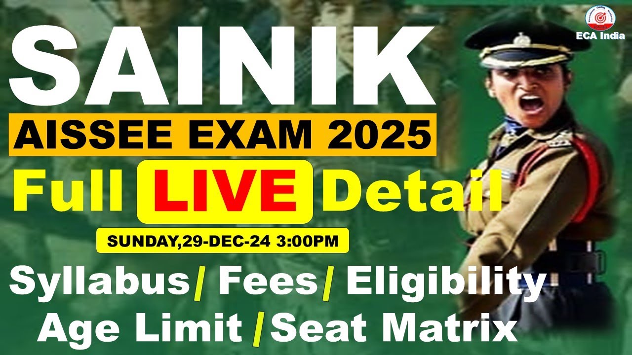 Full Detail! sainik school form 2025 | AISSEE EXAM 2025 #1 - YouTube