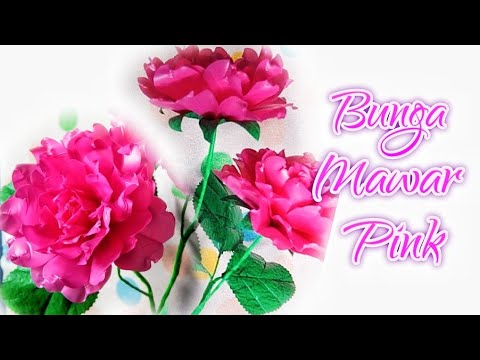 Bunga Mawar pink,,,, Tutorial membuat bunga mawar pink yang cantik ...