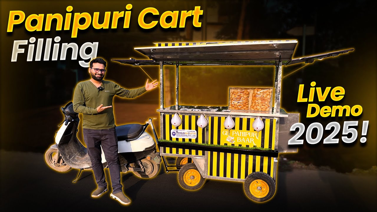 4 Nozzle Pani Puri Cart Machine | Automatic Golgappa Filling Cart ...