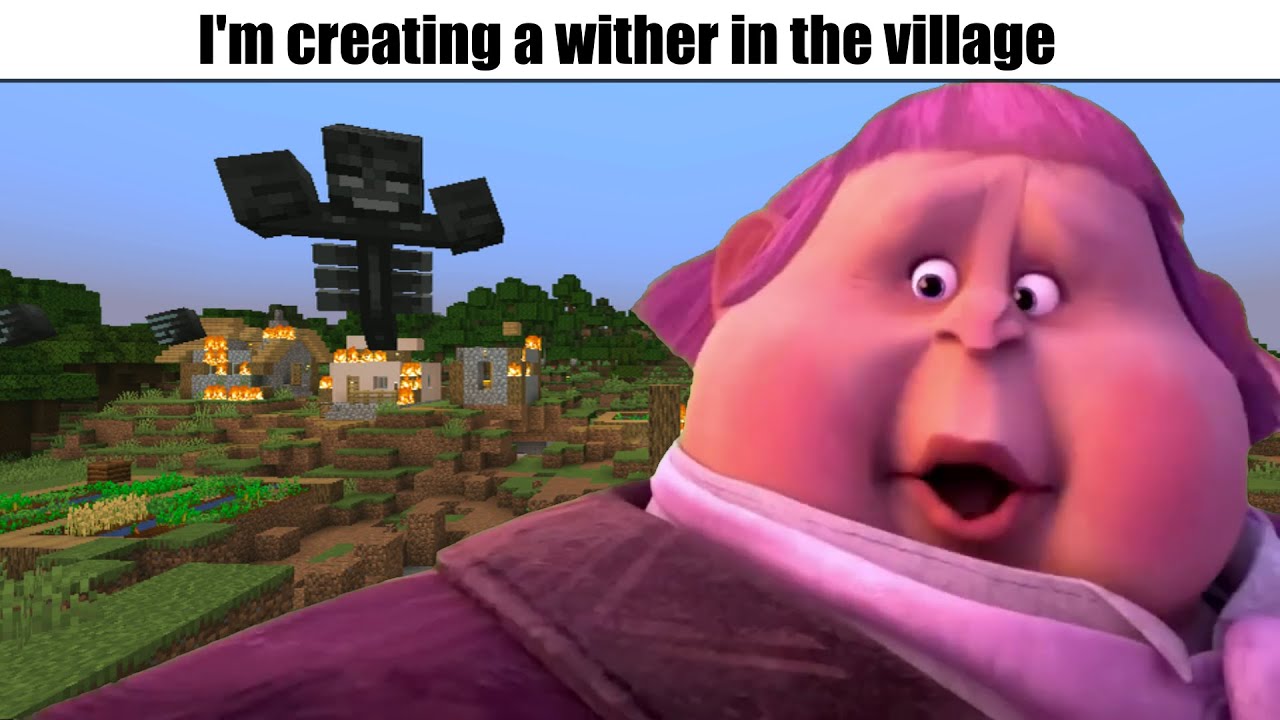 I'm creating a wither in the village Minecraft... (jack horner memes ...