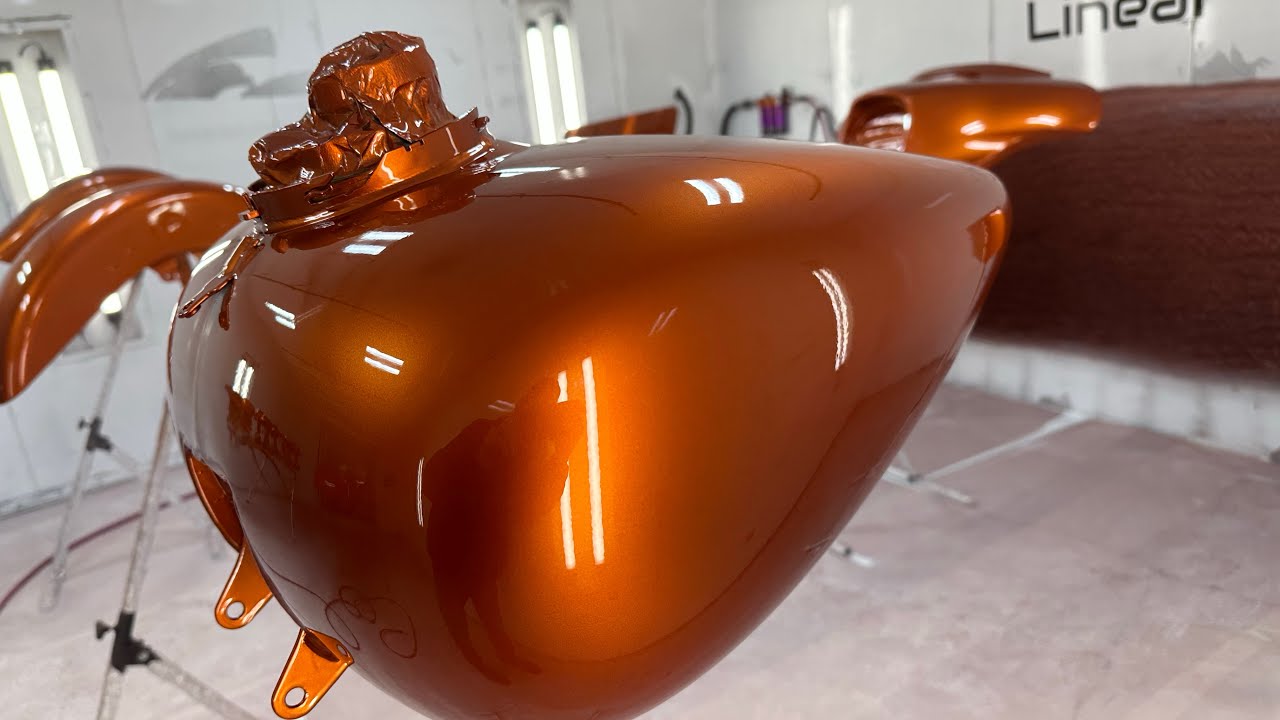 Harley Davidson custom paint part 1 - whiskey Neat Metallic - YouTube
