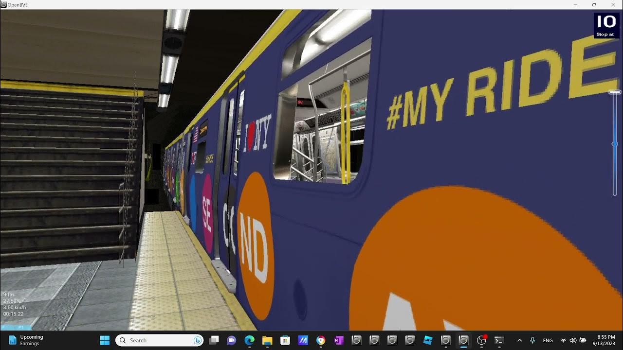 Openbve New 3d 2022 R160B Siemens Q Train Arriving & Departing at Time Square 42nd Street - YouTube